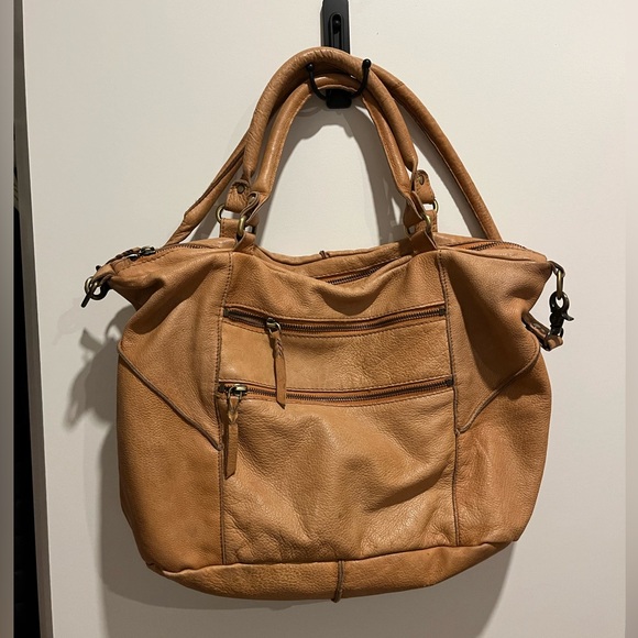 Cut & Paste | Bags | Anthropologie Tan Leather Hobo Bag Cut Npaste ...